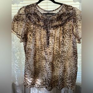 LOFT | Tops | Nwt Loft Sheer With Lining Animal Print Shirt Large ...